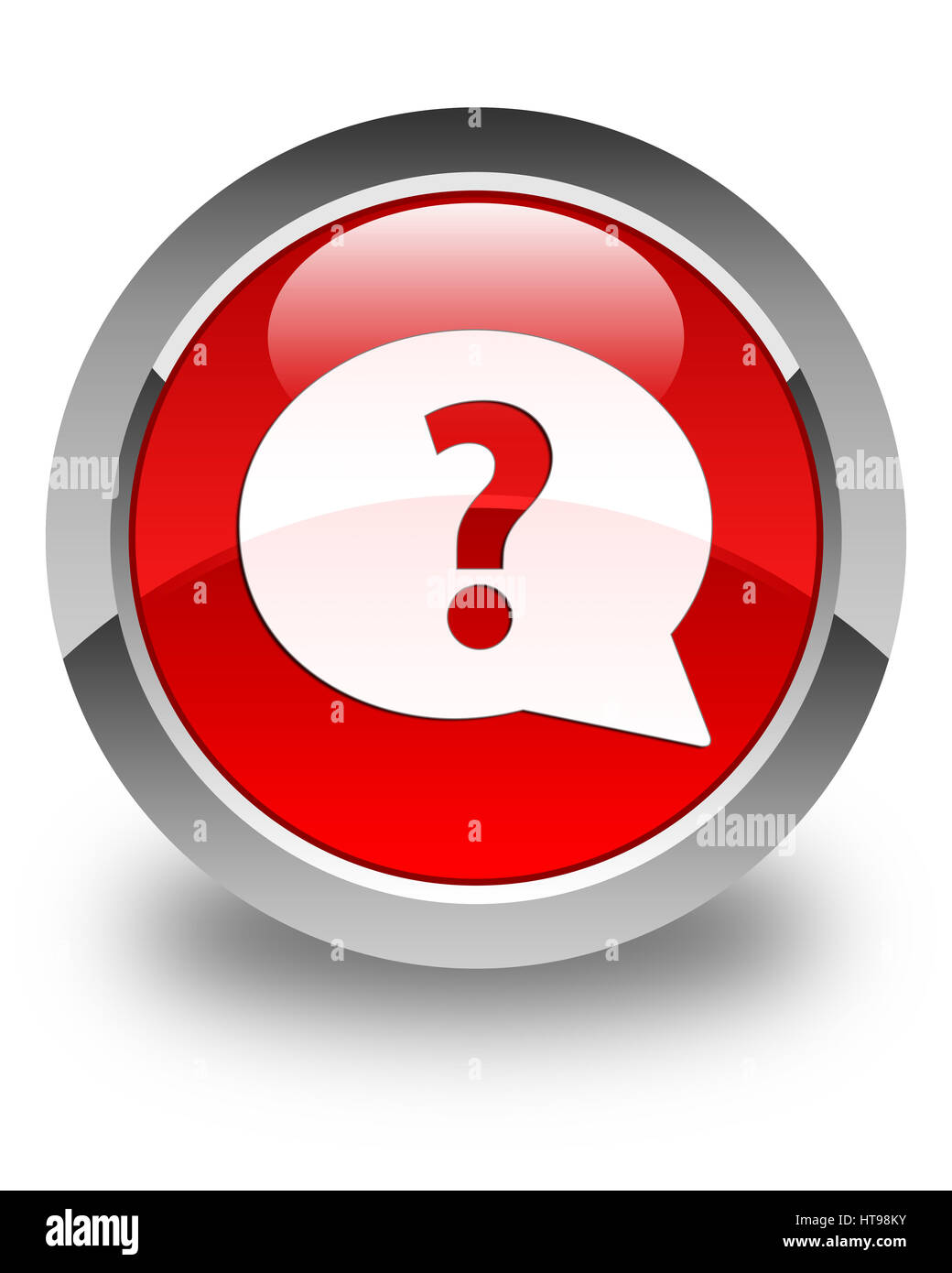 Question mark bubble icon isolated on glossy red round button abstract ...