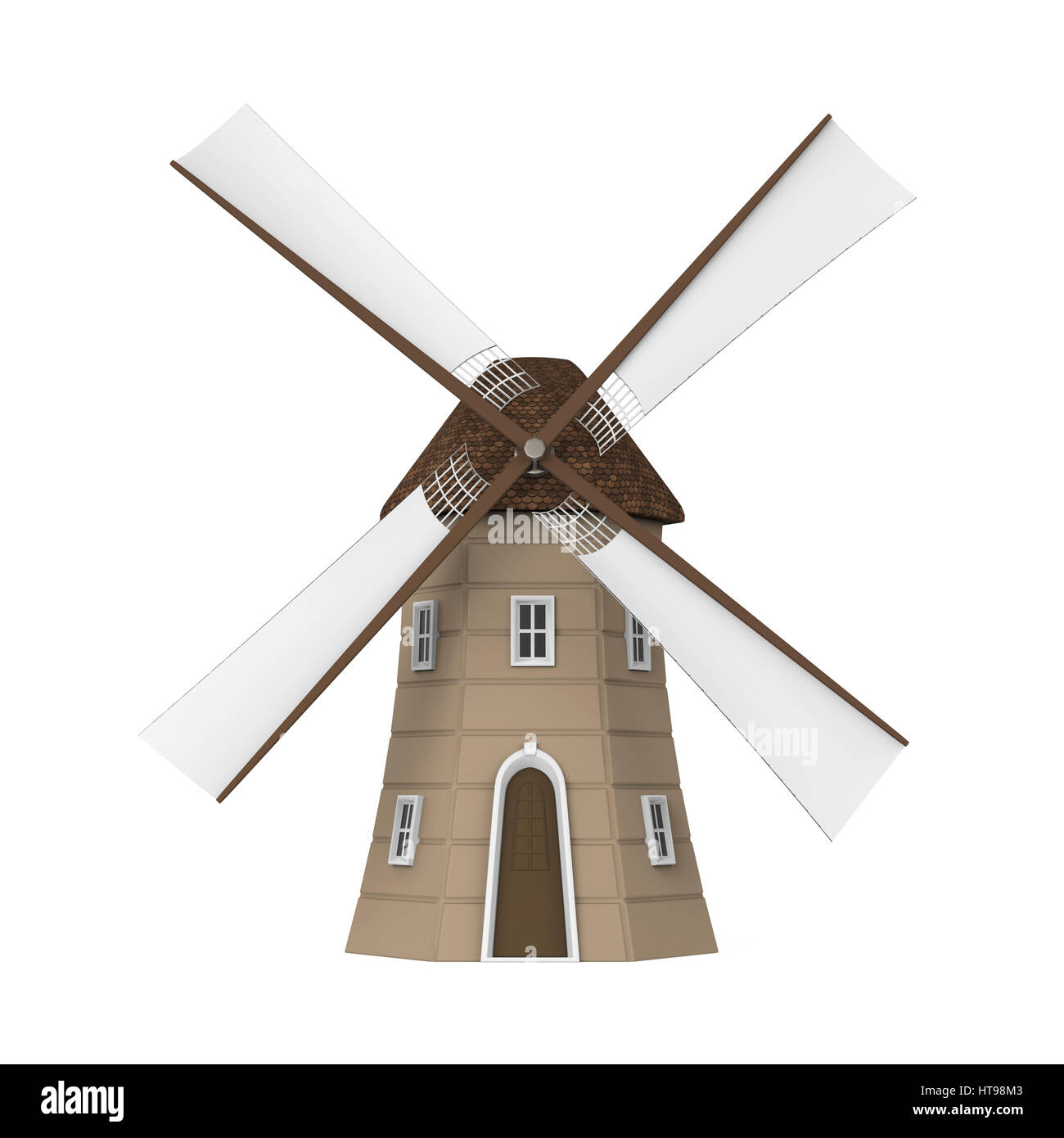 Dutch Windmill Isolated Stock Photo - Alamy