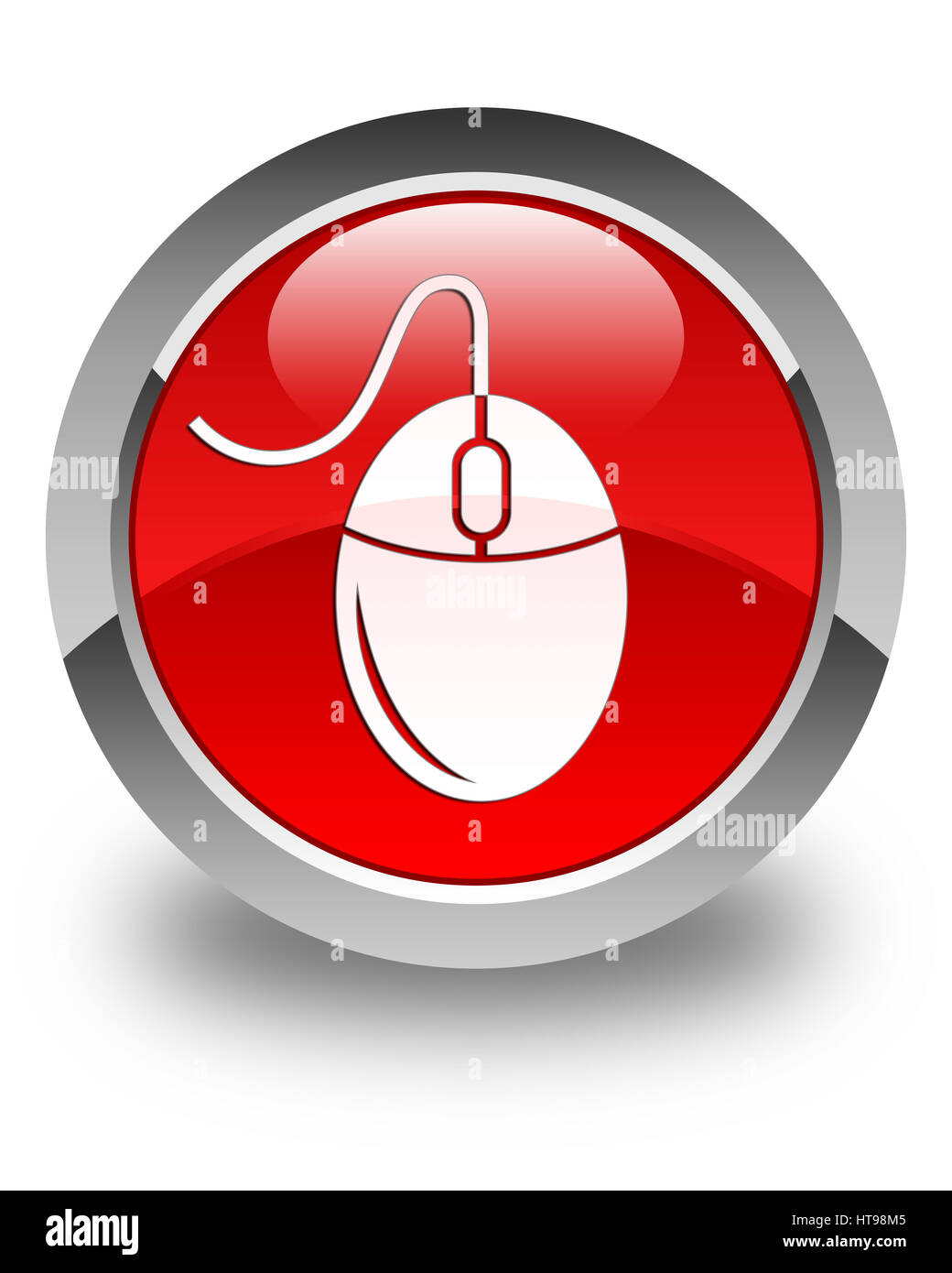 Mouse icon isolated on glossy red round button abstract illustration ...