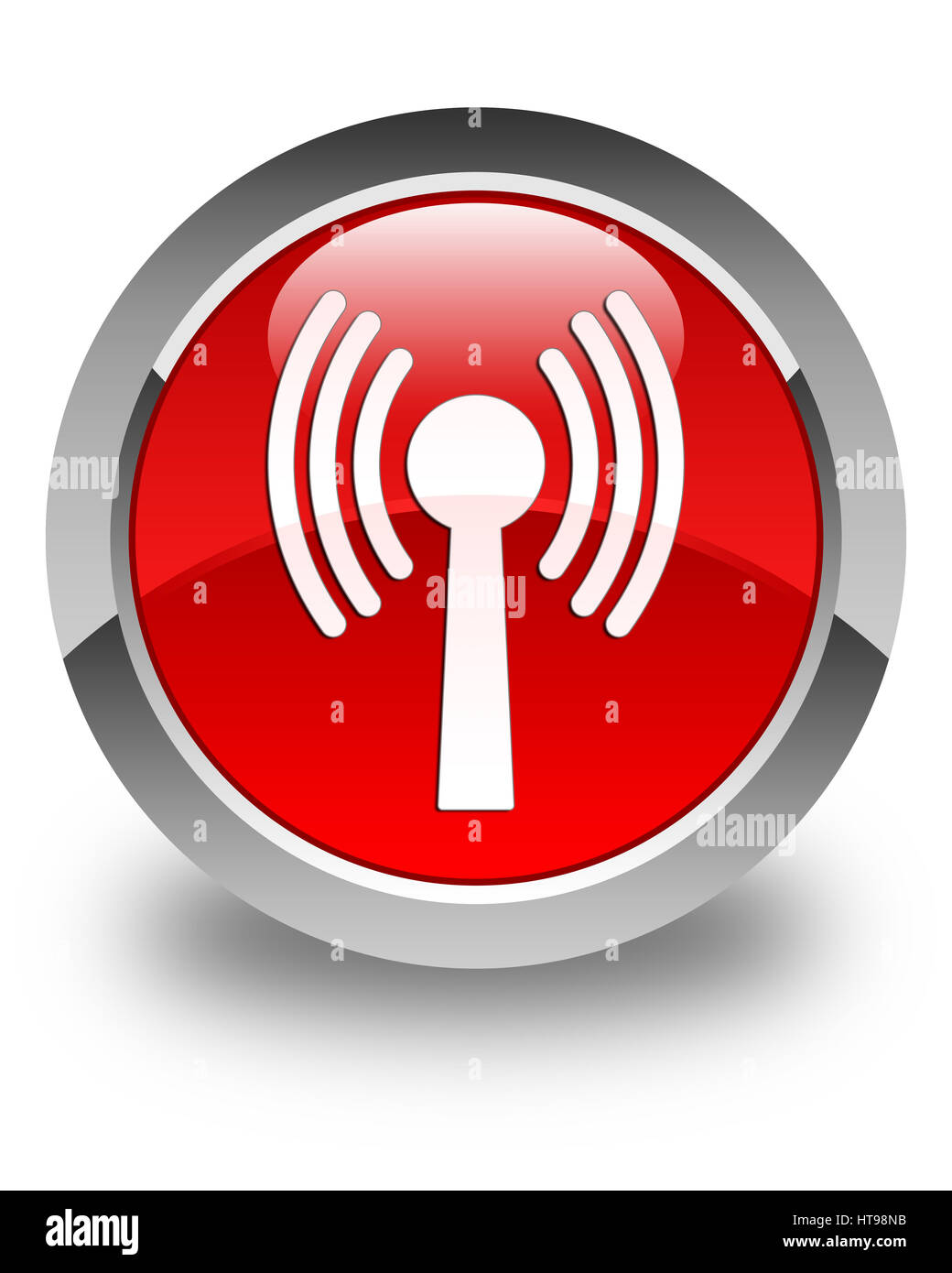 Wlan network icon isolated on glossy red round button abstract ...