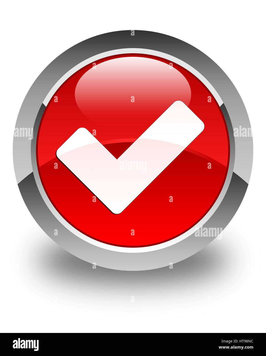 Red Check Mark Icon Button High Resolution Stock Photography and Images ...