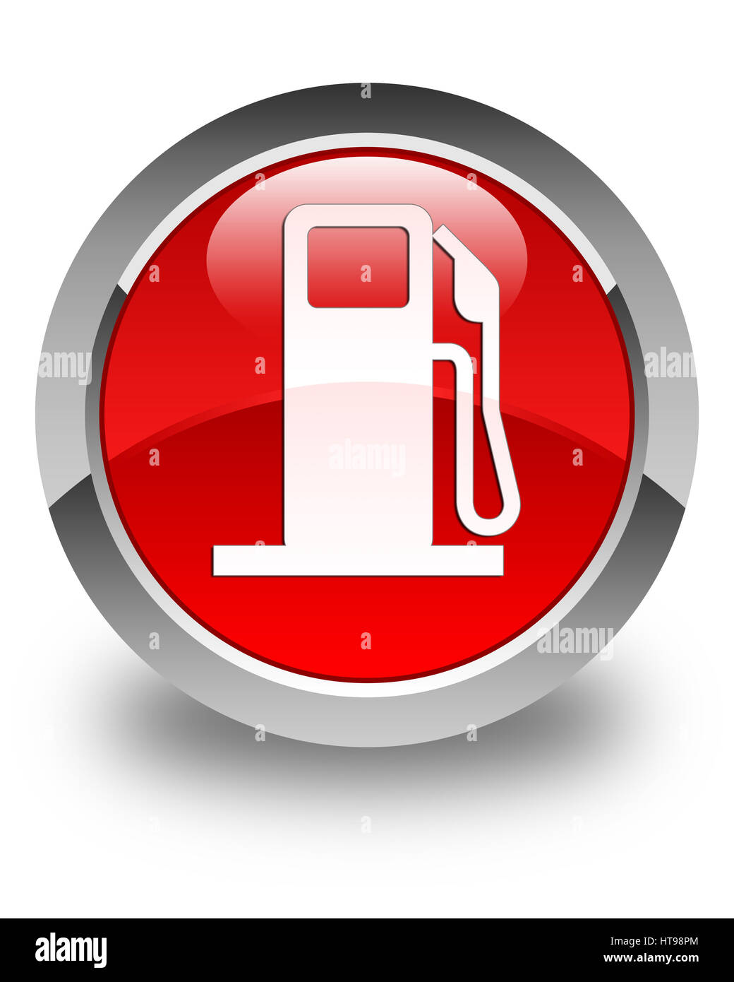 Fuel dispenser icon isolated on glossy red round button abstract ...