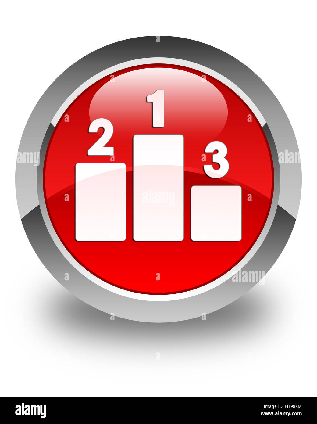 Podium icon isolated on glossy red round button abstract illustration ...