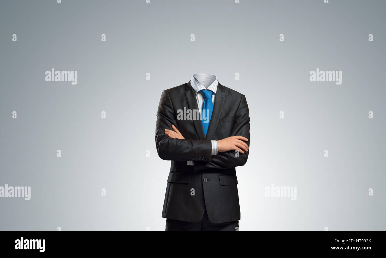 Businessman without head Stock Photo - Alamy
