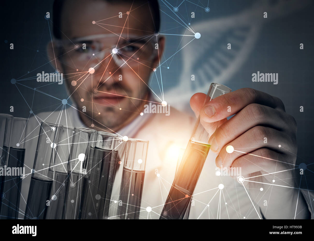 Portrait of concentrated male scientist working with reagents in laboratory Stock Photo - Alamy