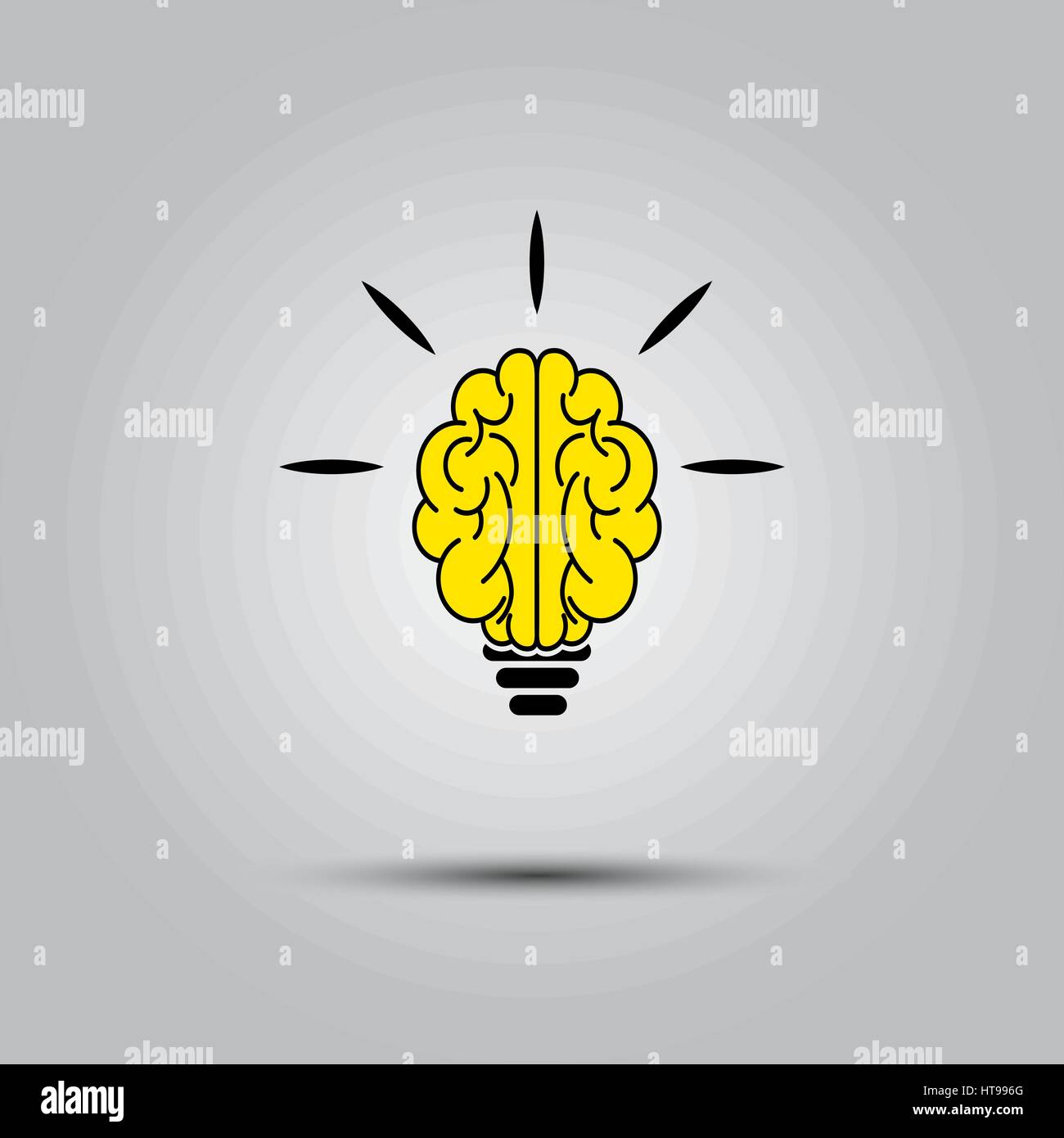 Light bulb brain icon, vector illustration. Flat design style Stock ...