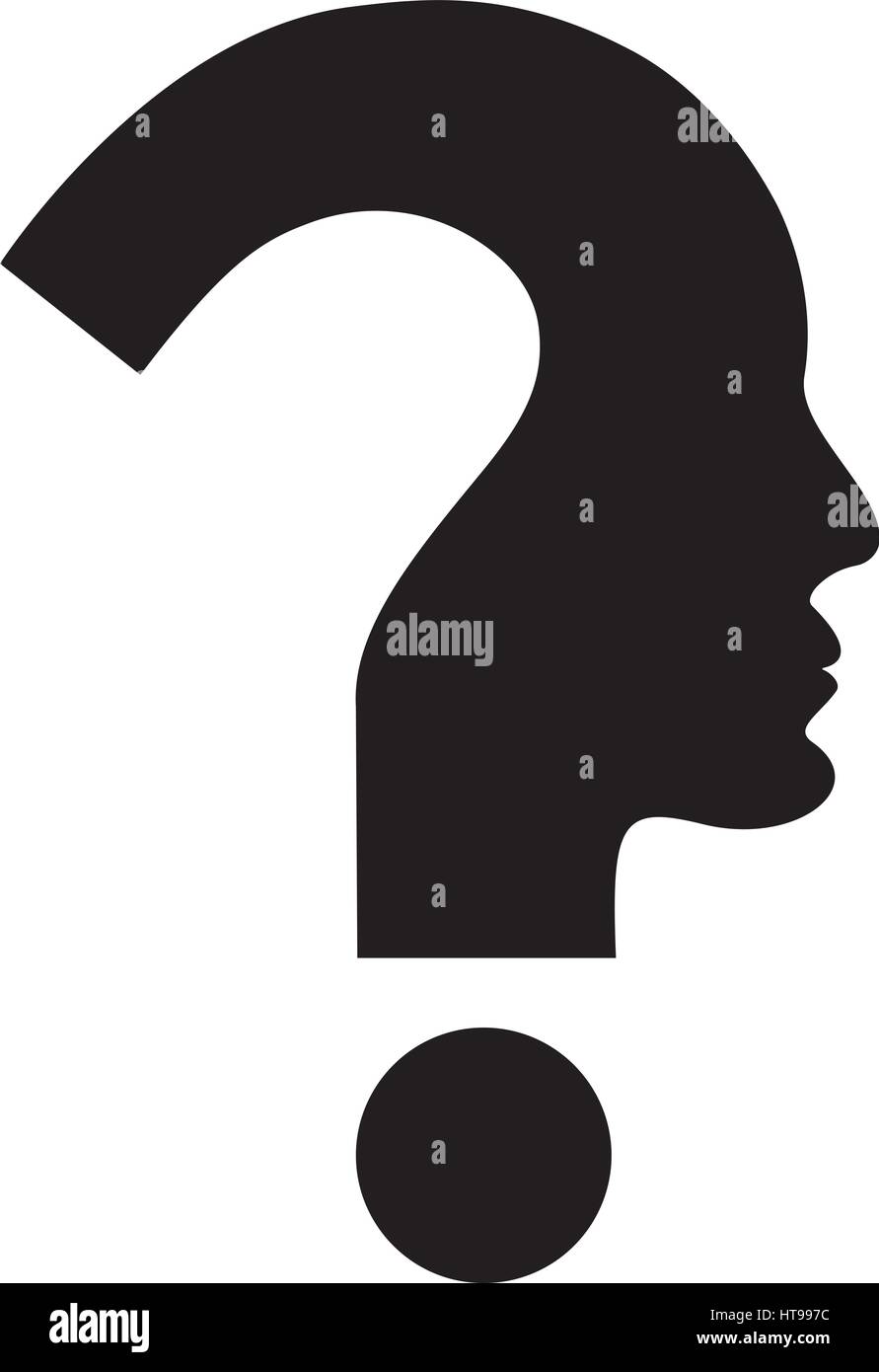 Question mark face silhouette hi-res stock photography and images - Alamy