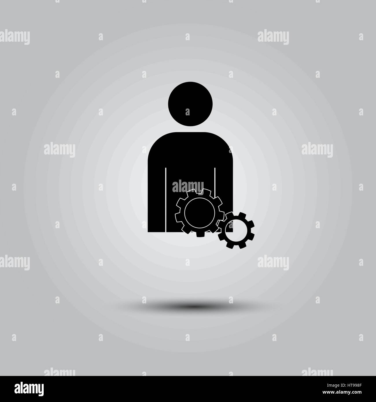Human with gear icon simple vector illustration Stock Vector Image ...