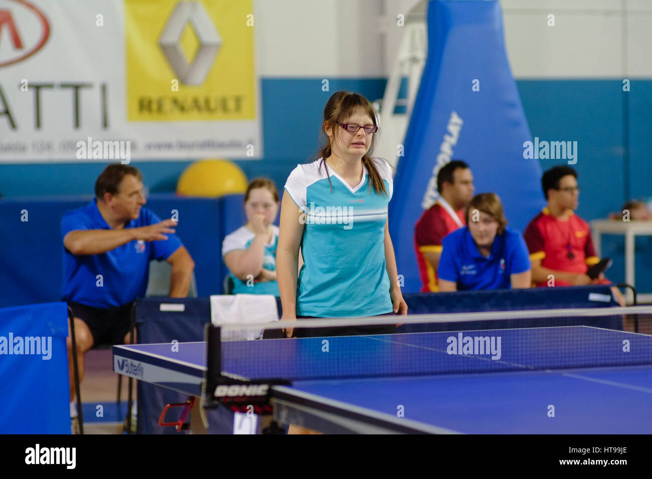 Trisome Games July 2016. US Affrico indoor gym. Florence, Italy. Young ...