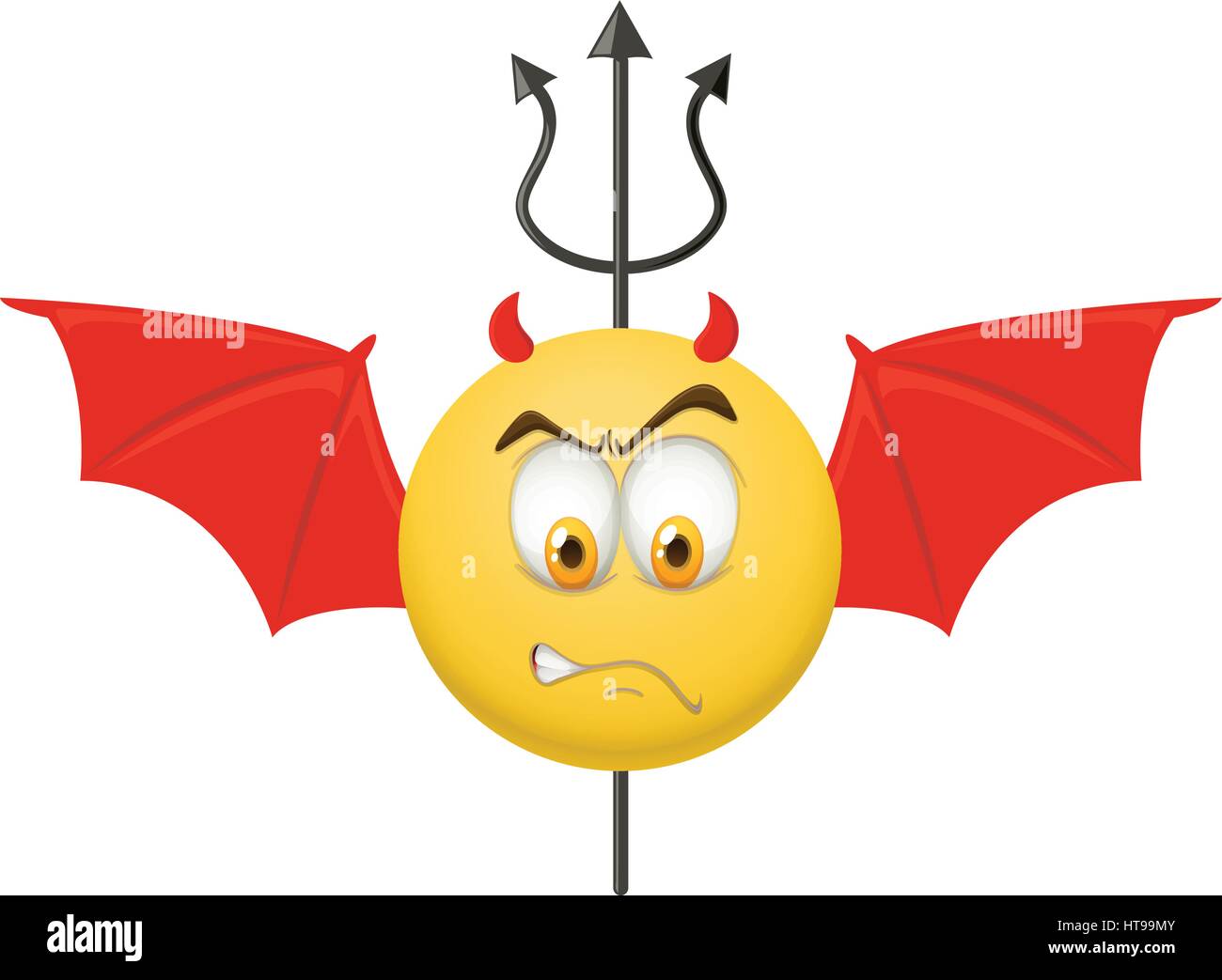 Devil character with wings and weapon illustration Stock Vector Image ...