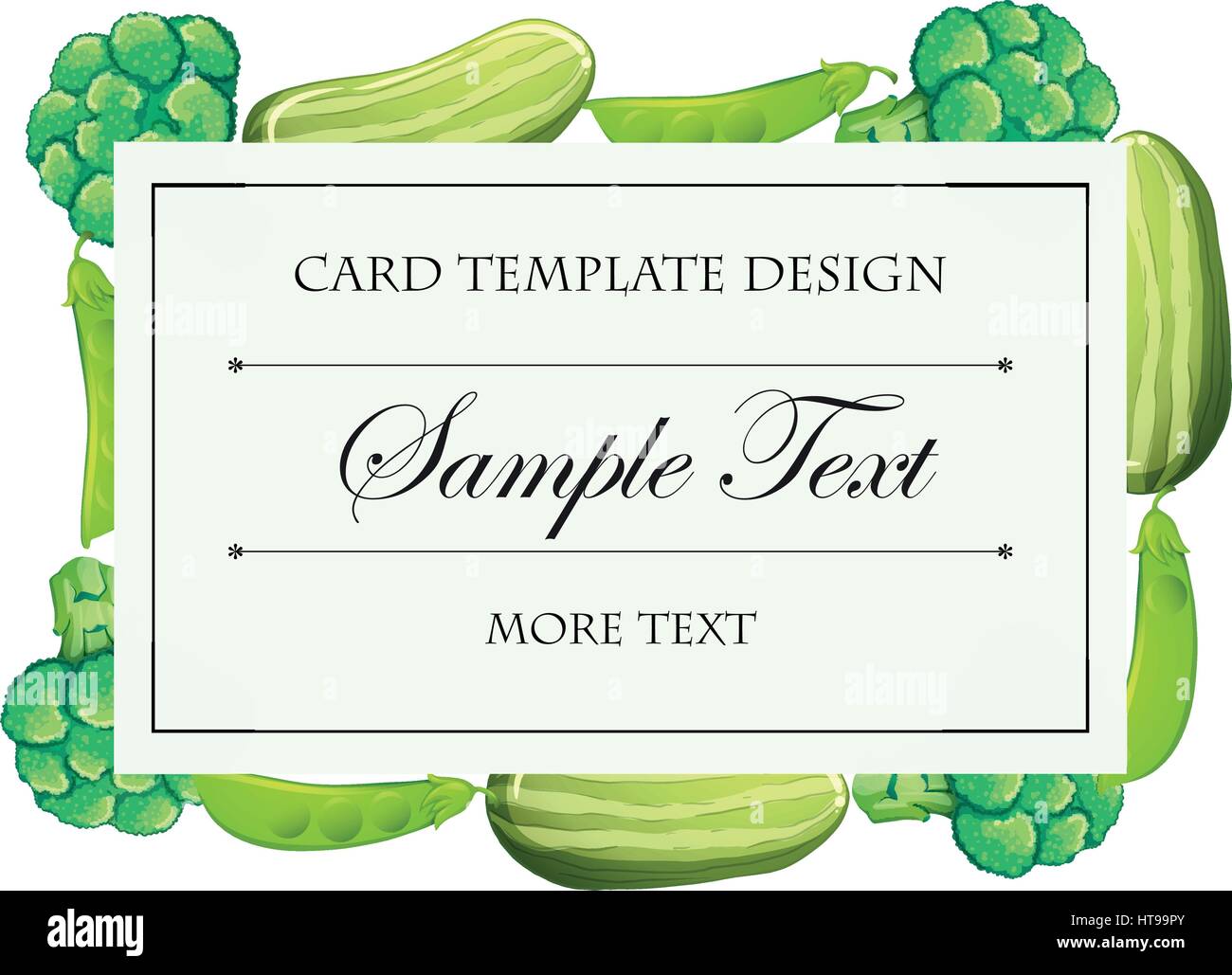 Card template with green vegetables illustration Stock Vector Image ...
