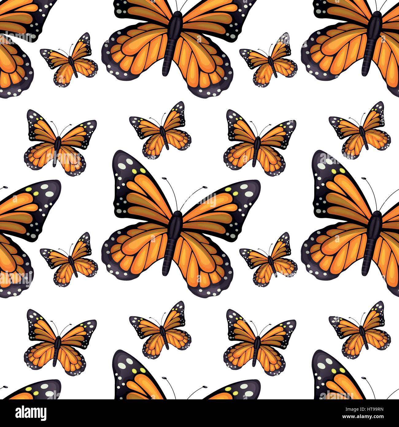 Seamless background design with butterflies illustration Stock Vector ...