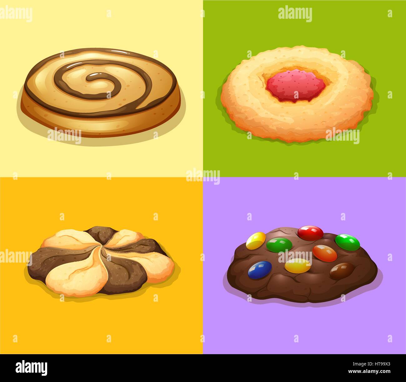 Four types of cookies illustration Stock Vector Image & Art - Alamy