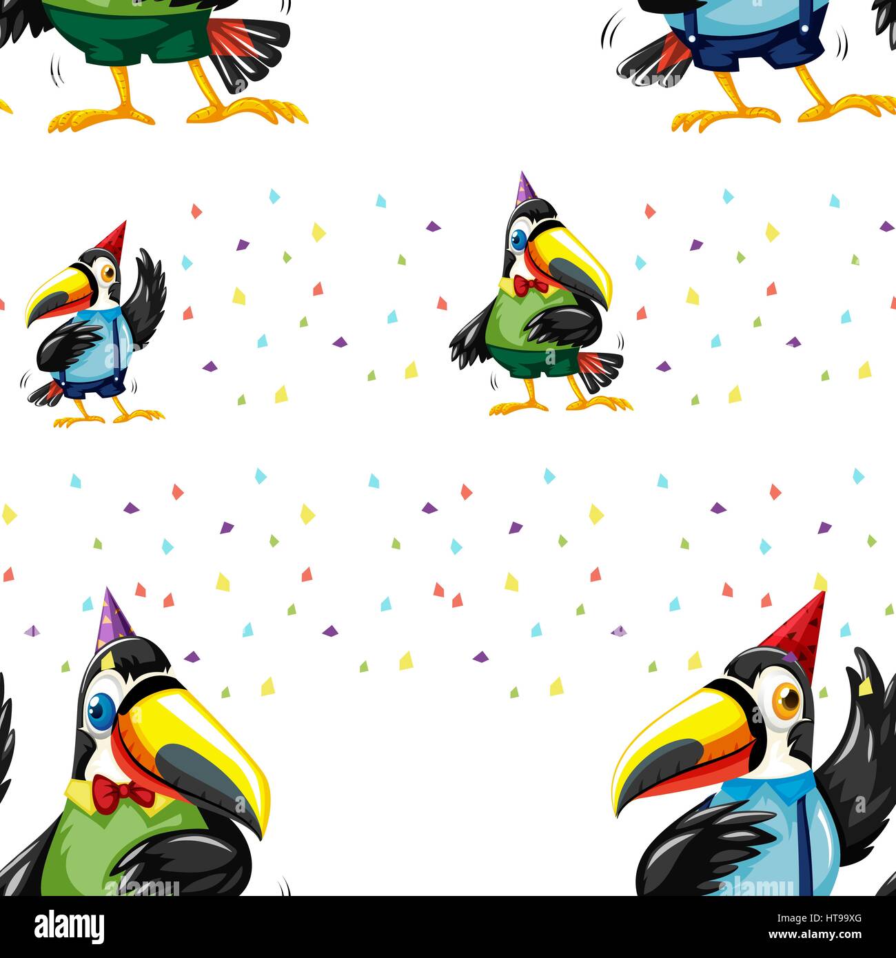Seamless background with toucan birds illustration Stock Vector Image ...