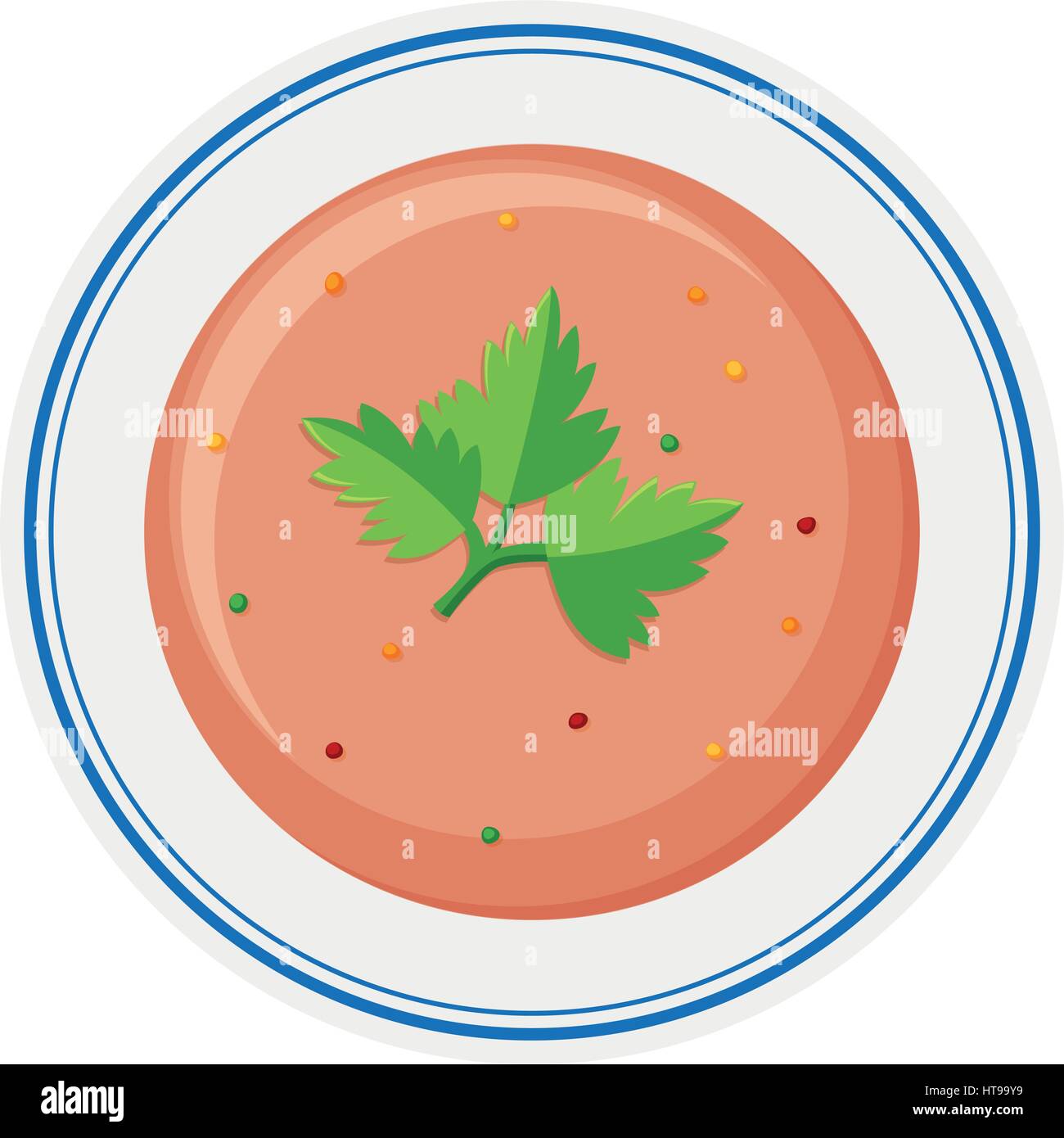 White plate vegetable soup Stock Vector Images - Alamy