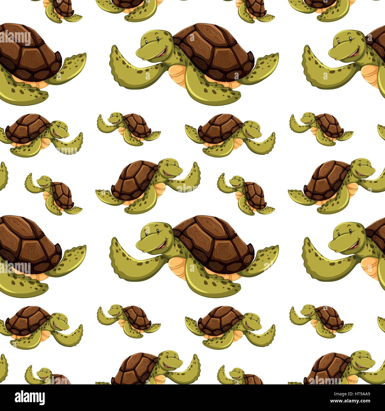 Seamless background with turtles illustration Stock Vector Image & Art ...
