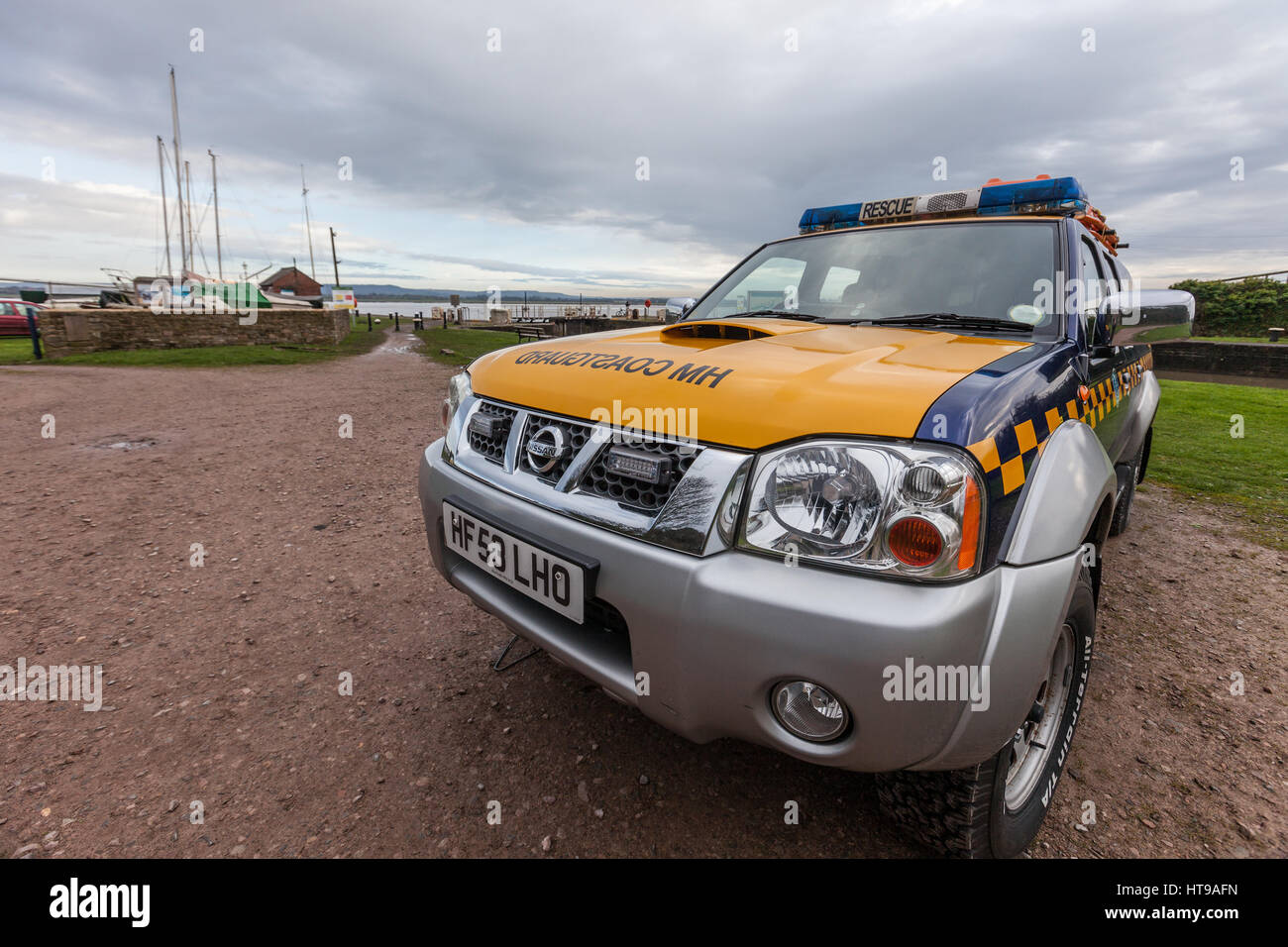 HM Coastguard vehicle at Lydney Dock, Forest of Dean, Gloucestershire ...