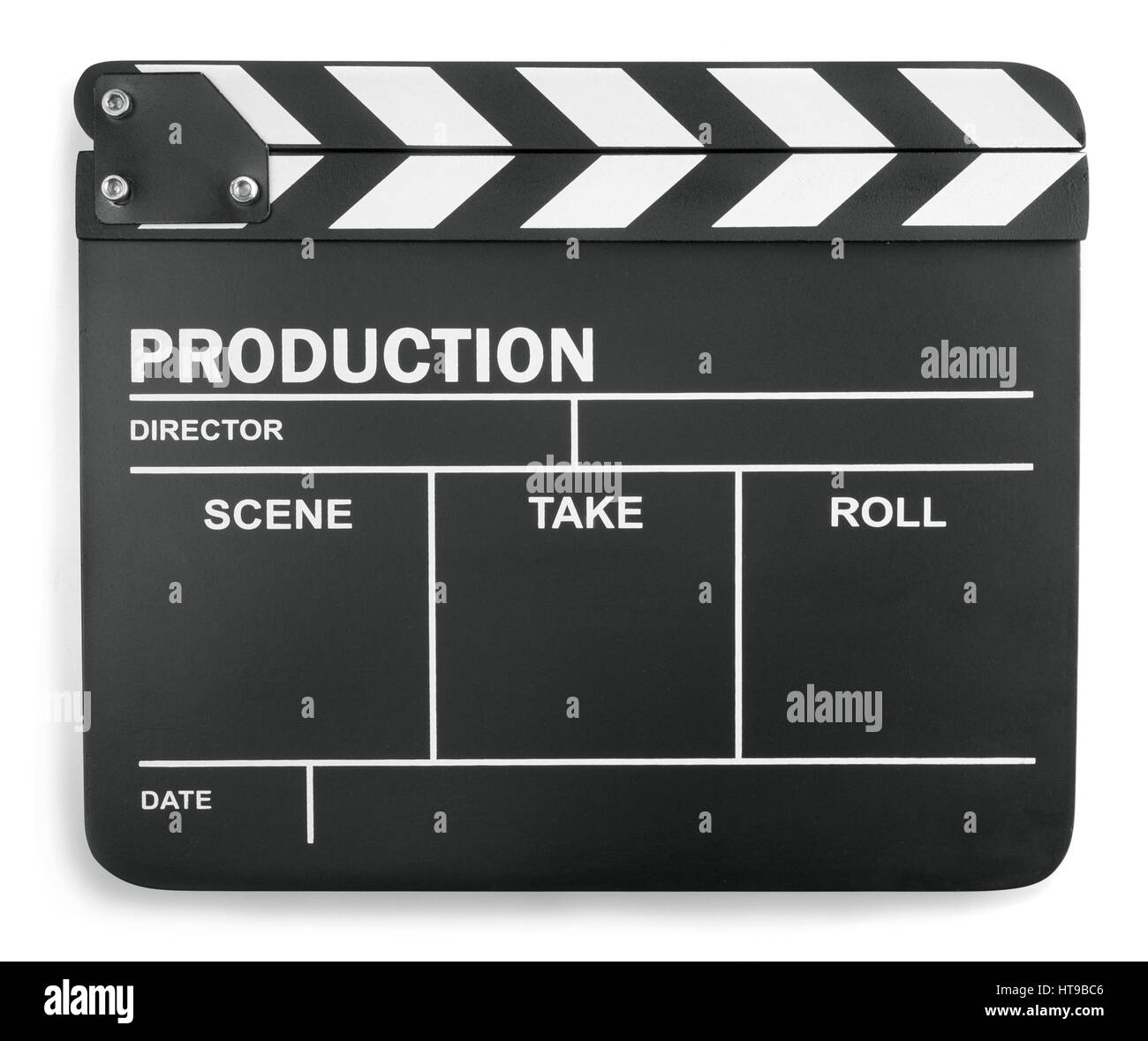 Clapper board isolated on white background Stock Photo - Alamy