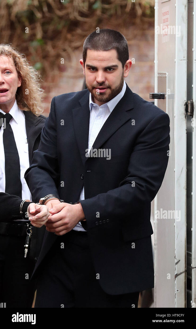 Michael Lane arrives by van at Lewes Crown Court, where he is accused ...