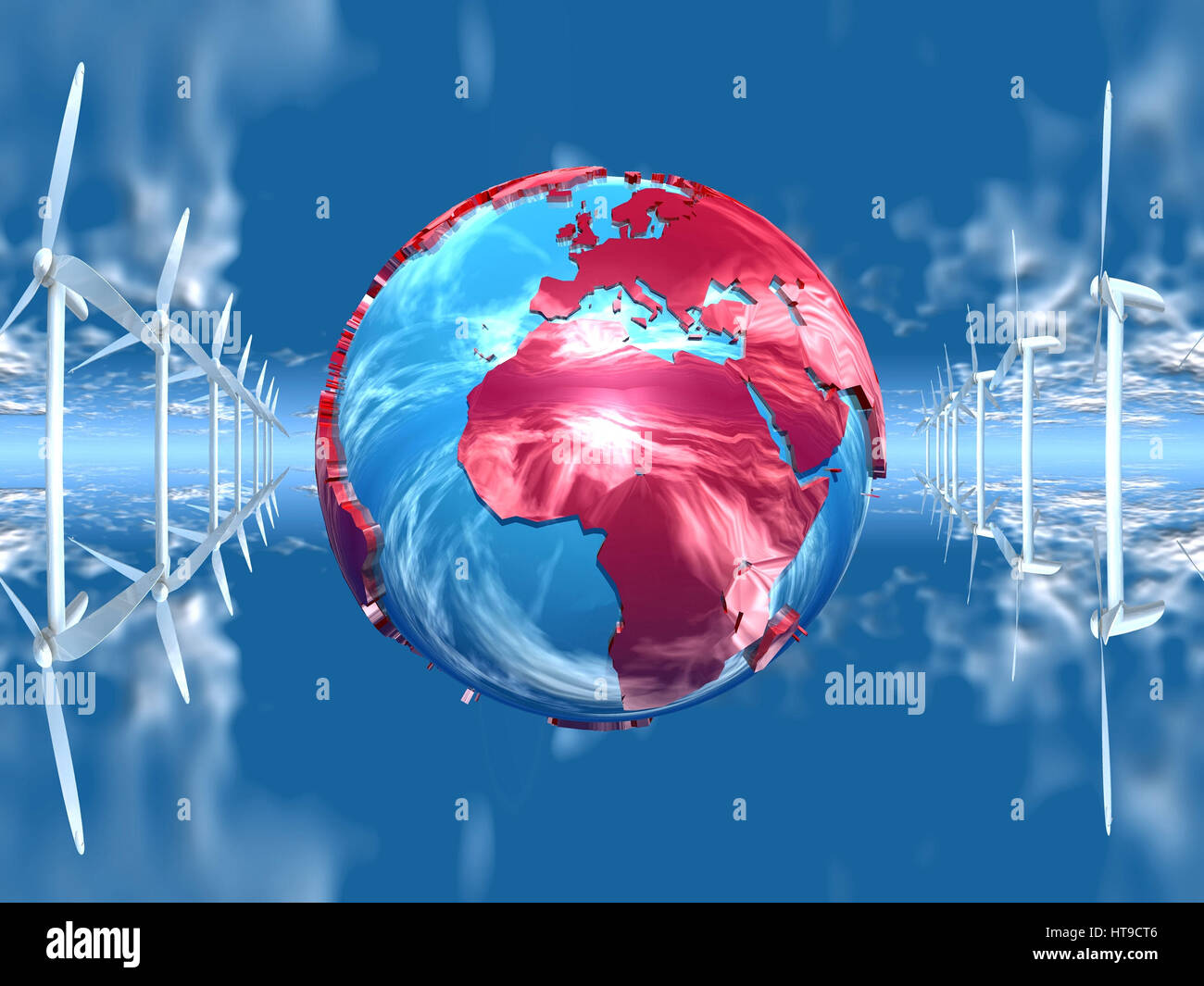 earth and wind turbine Stock Photo - Alamy