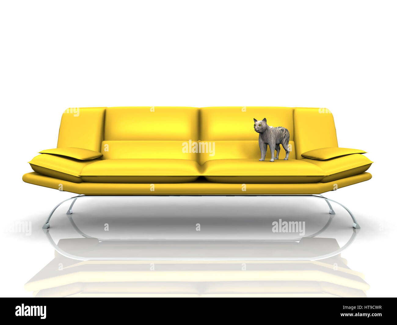 the yellow couch Stock Photo - Alamy