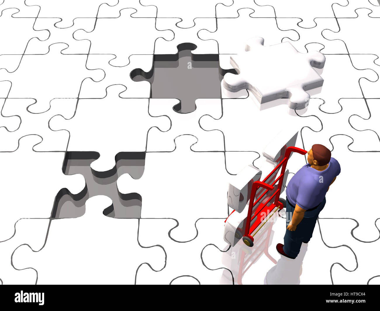 the man and the puzzle Stock Photo - Alamy