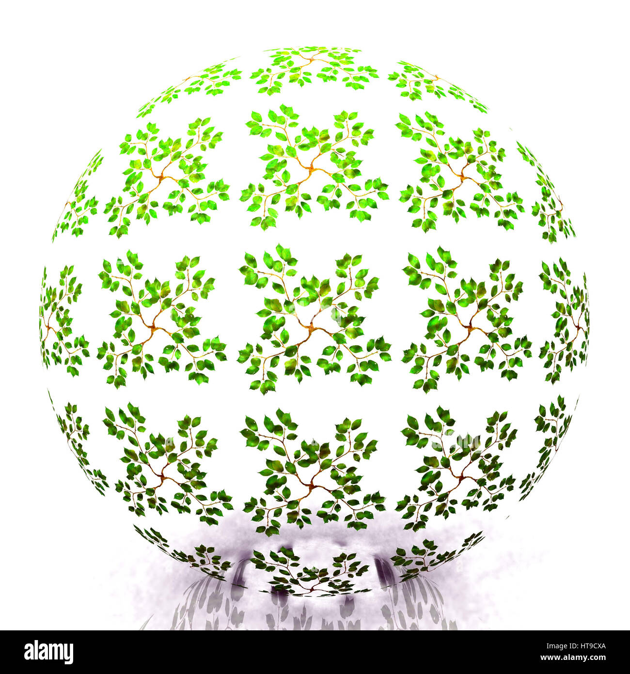 the leaves sphere Stock Photo - Alamy
