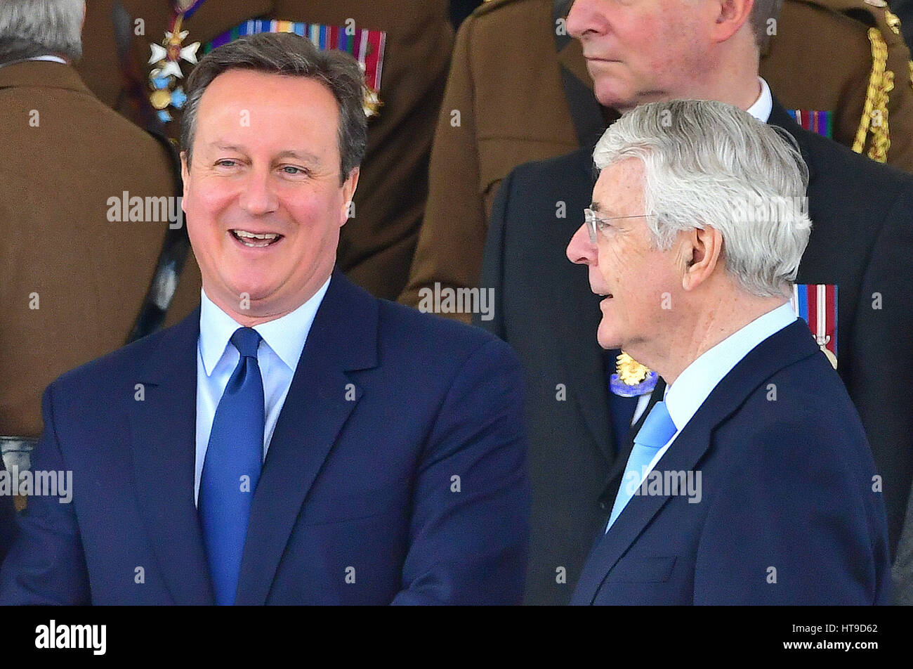 Former prime ministers David Cameron (left) and Sir John Major ...