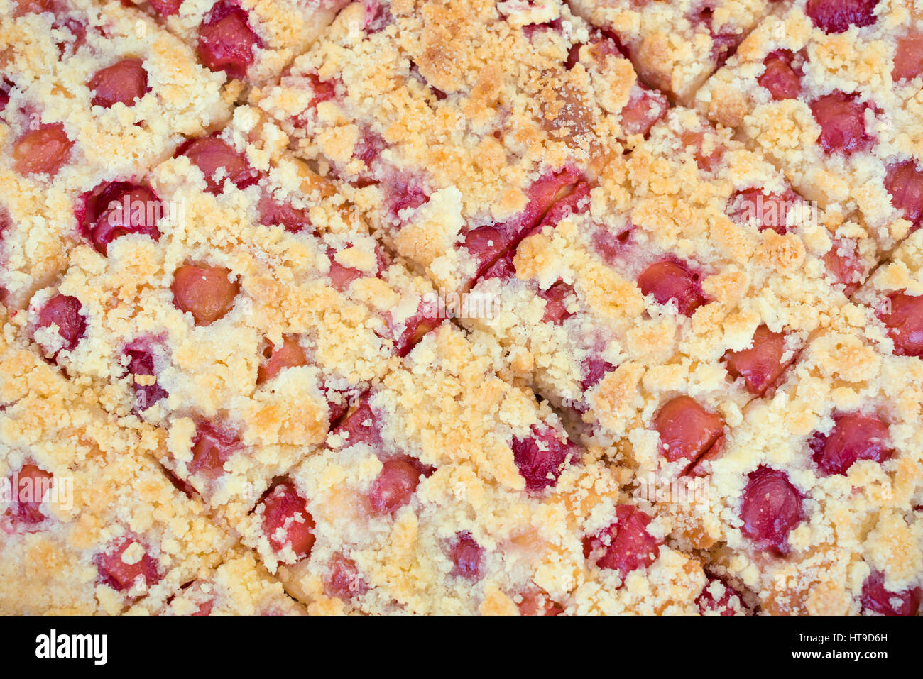Sweet homemade cherry pie with crumble Stock Photo - Alamy