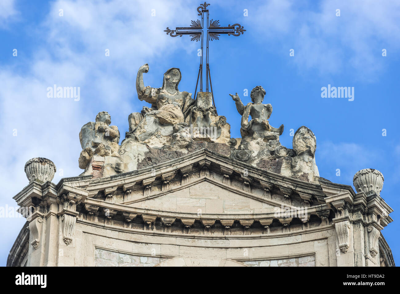 Details of baroque style Chiesa di San Placido Monaco e Martire (Church ...