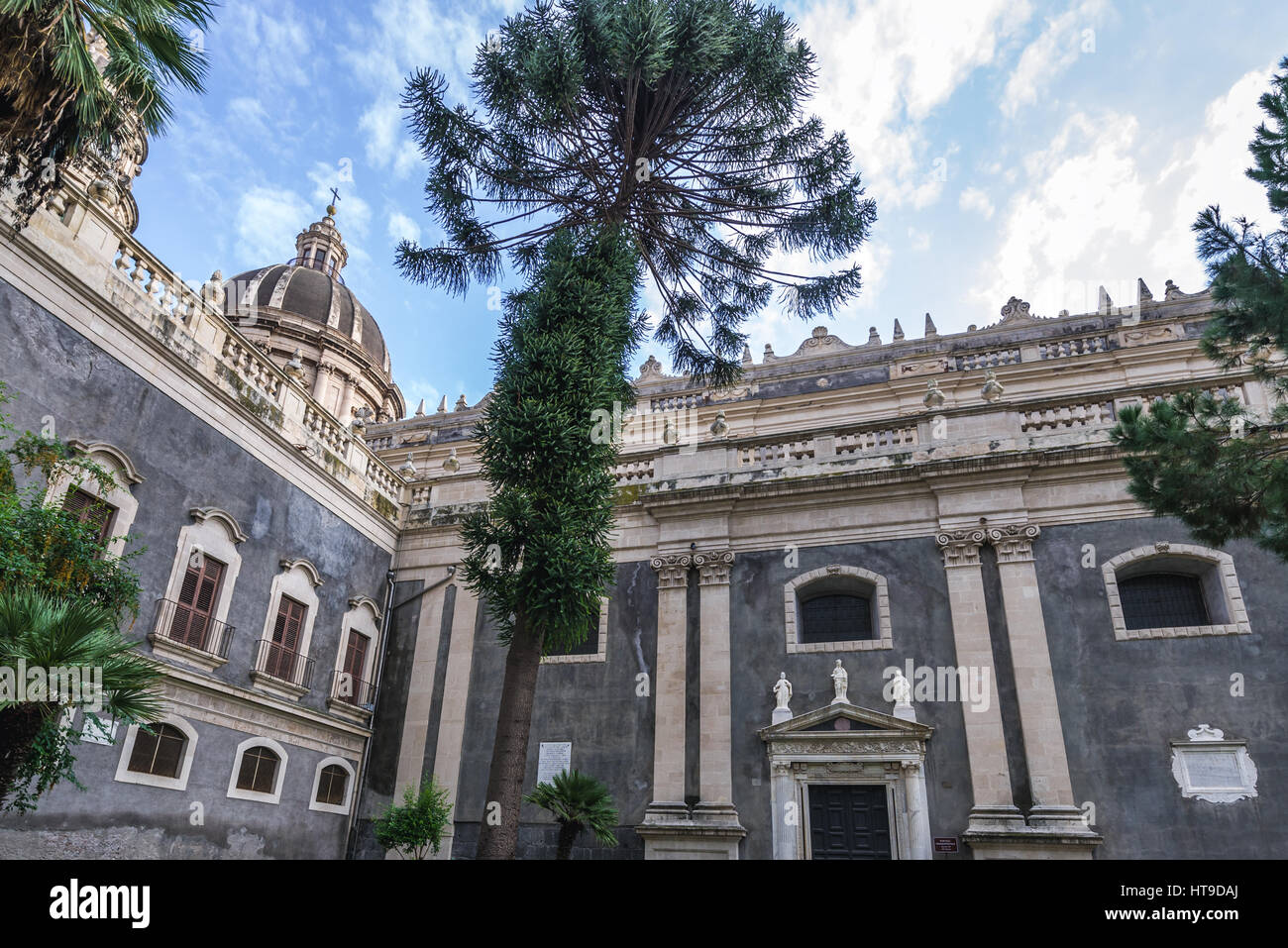 Side view of Roman Catholic Metropolitan Cathedral of Saint Agatha on ...