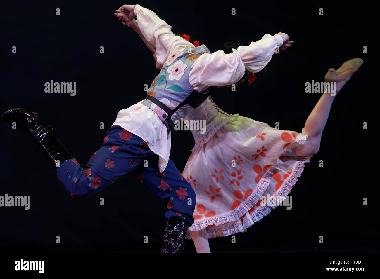 Young dancers perform the Russian dance during International Festival ...