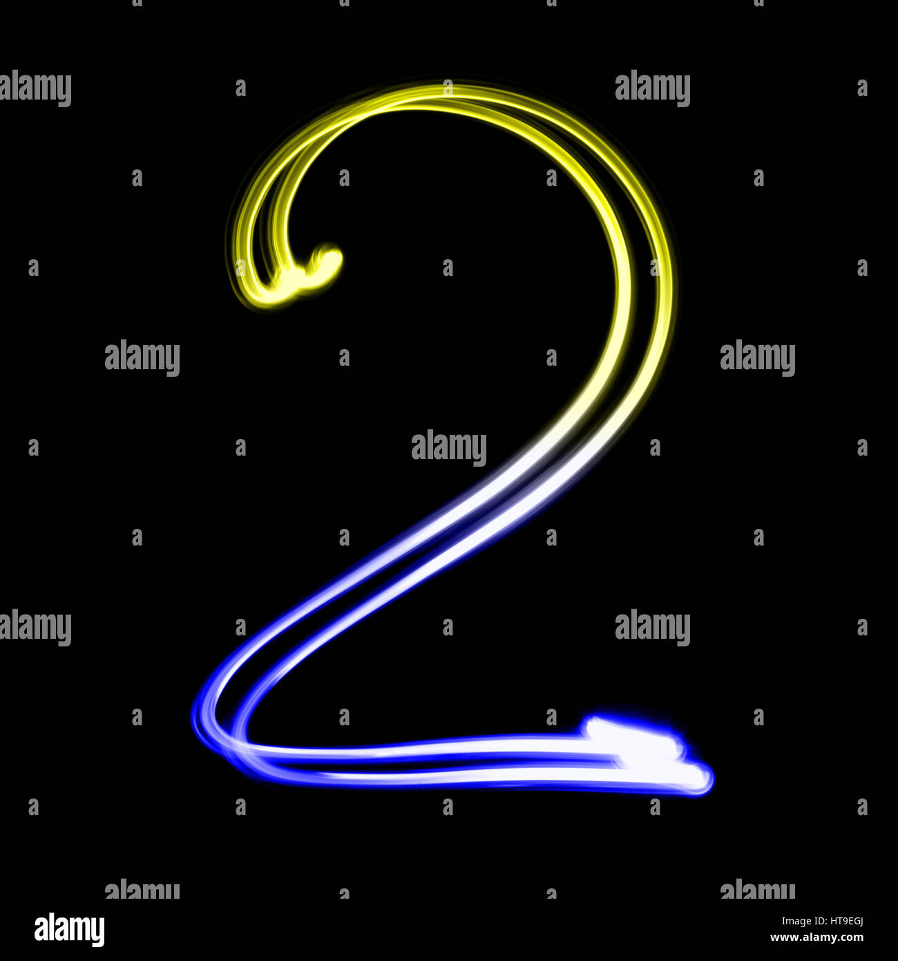 Two - Created by light colorful numbers Stock Photo - Alamy
