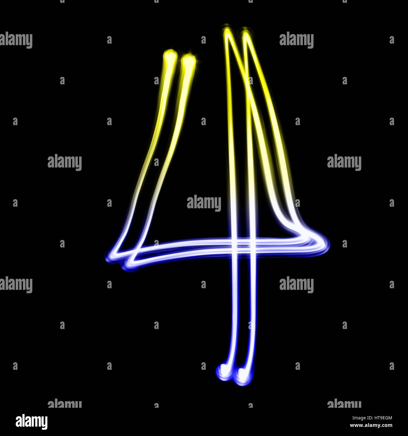Four - Created by light colorful numbers Stock Photo - Alamy