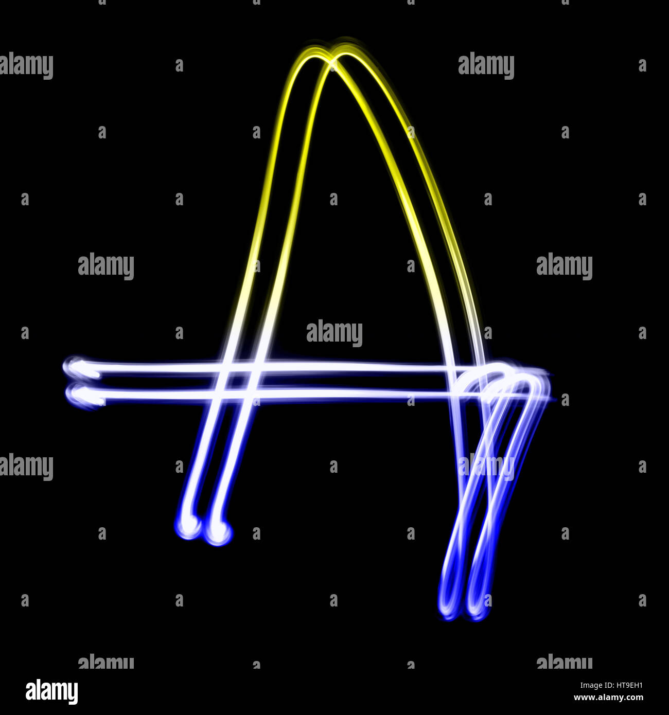 A - Created by light colorful letters Stock Photo - Alamy