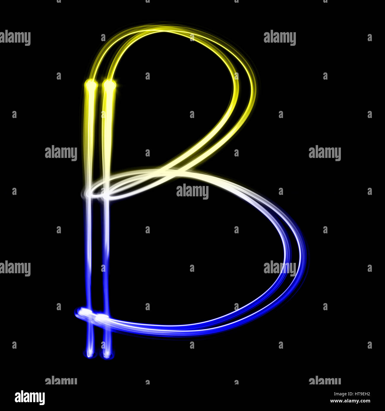 B pictured by light letters hi-res stock photography and images - Alamy