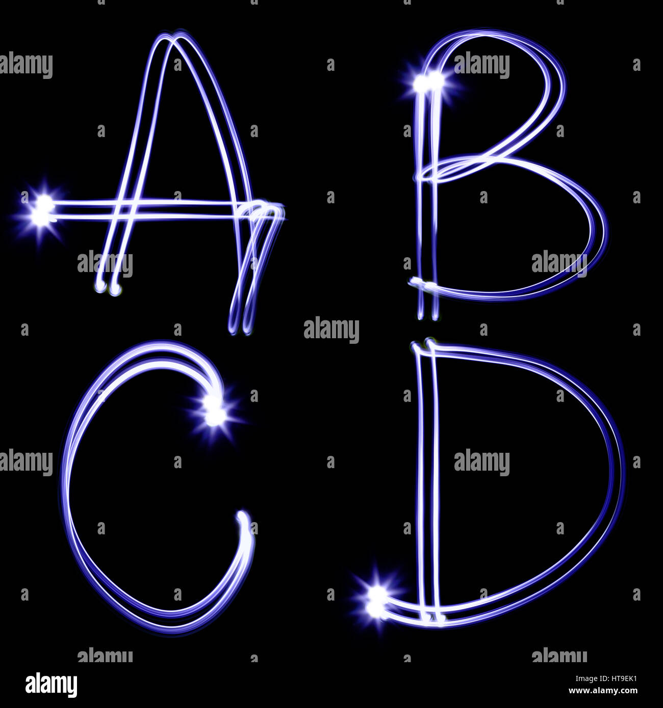 Holiday alphabet - set of letters created by light Stock Photo - Alamy