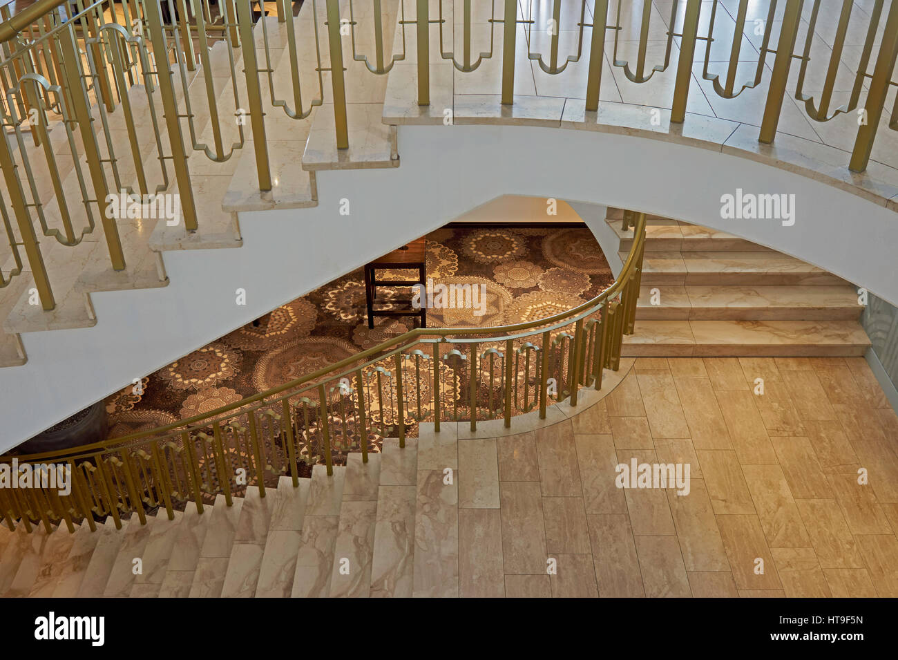 Three beautiful marble stairs in staircase of hotel Stock Photo - Alamy