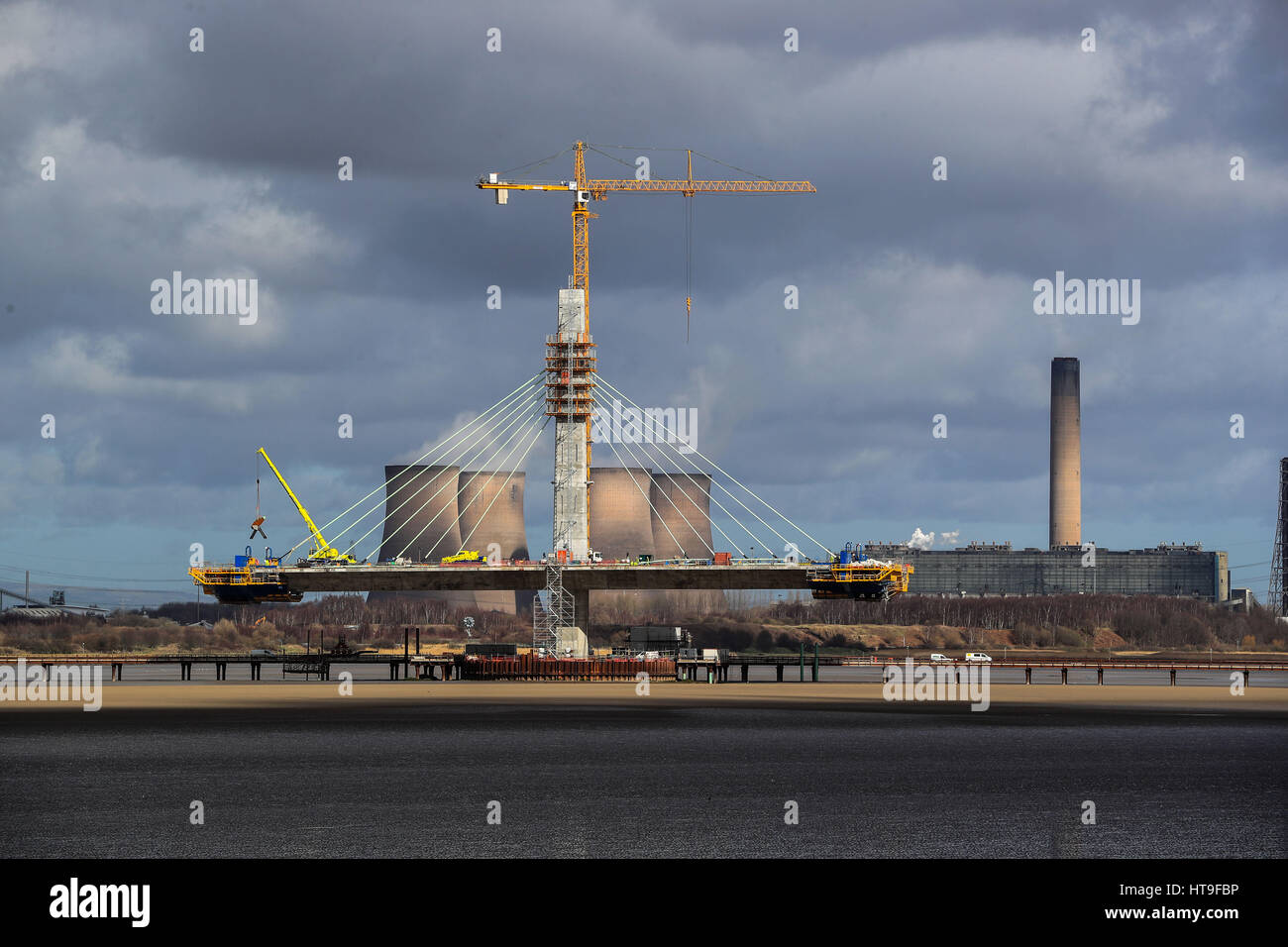 Work continues on sections of the new Mersey Gateway Bridge, near ...