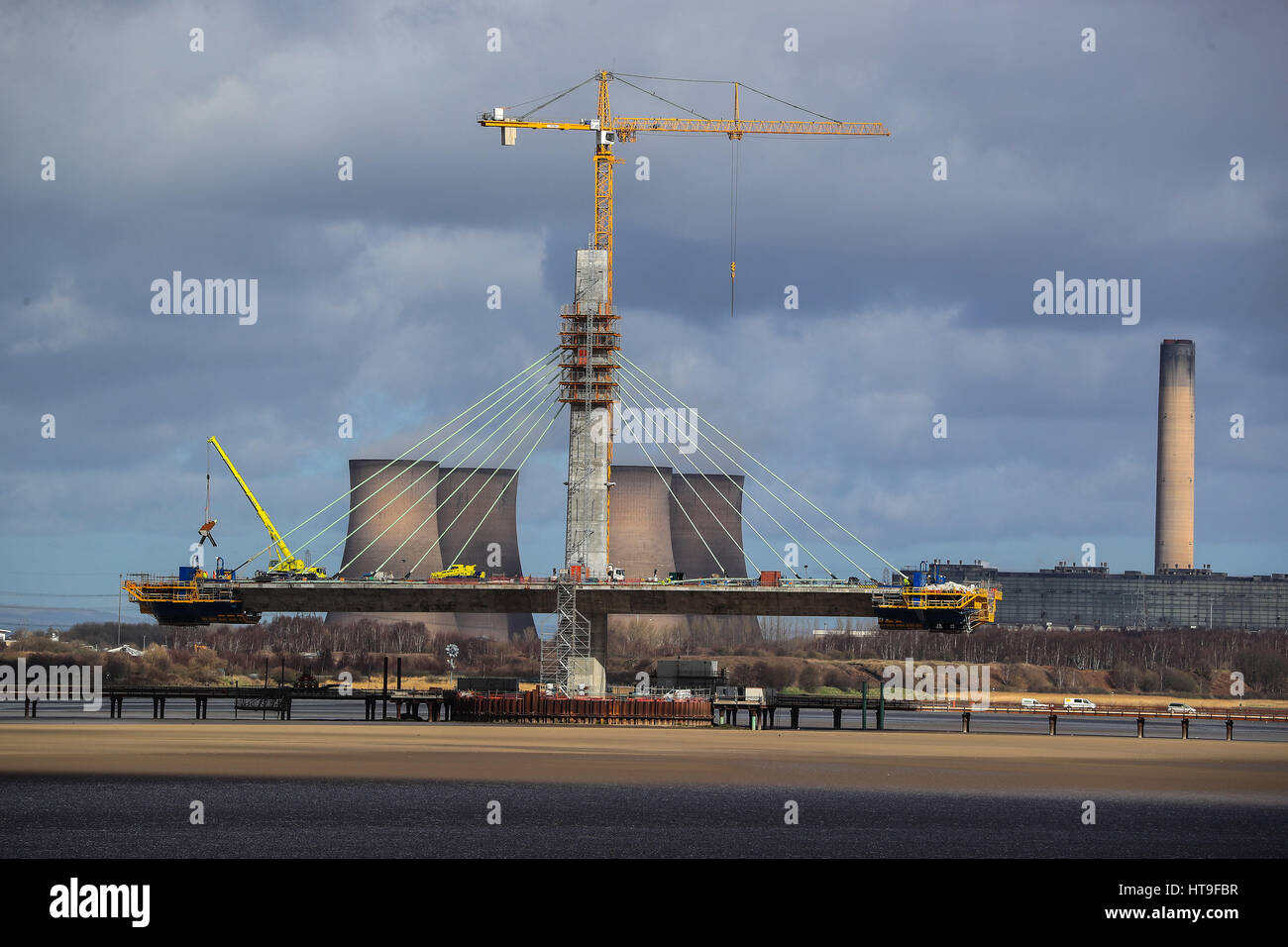 Work continues on sections of the new Mersey Gateway Bridge, near ...