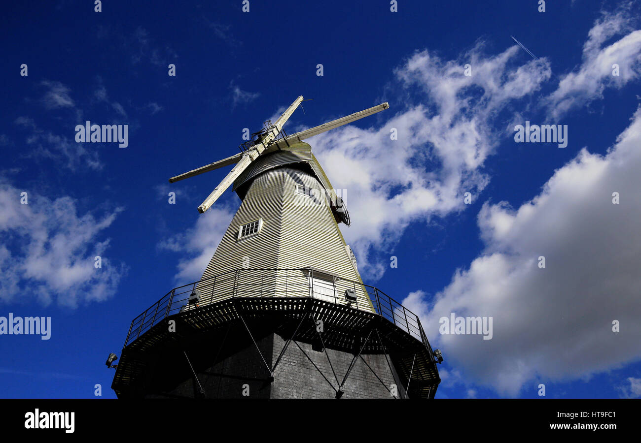A view of Union Windmill, England's largest Smock Mill in the afternoon ...