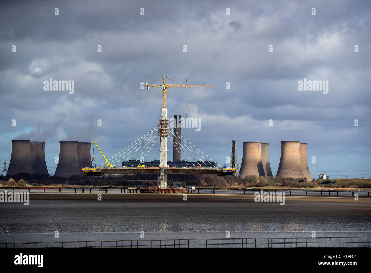 Work continues on sections of the new Mersey Gateway Bridge, near ...