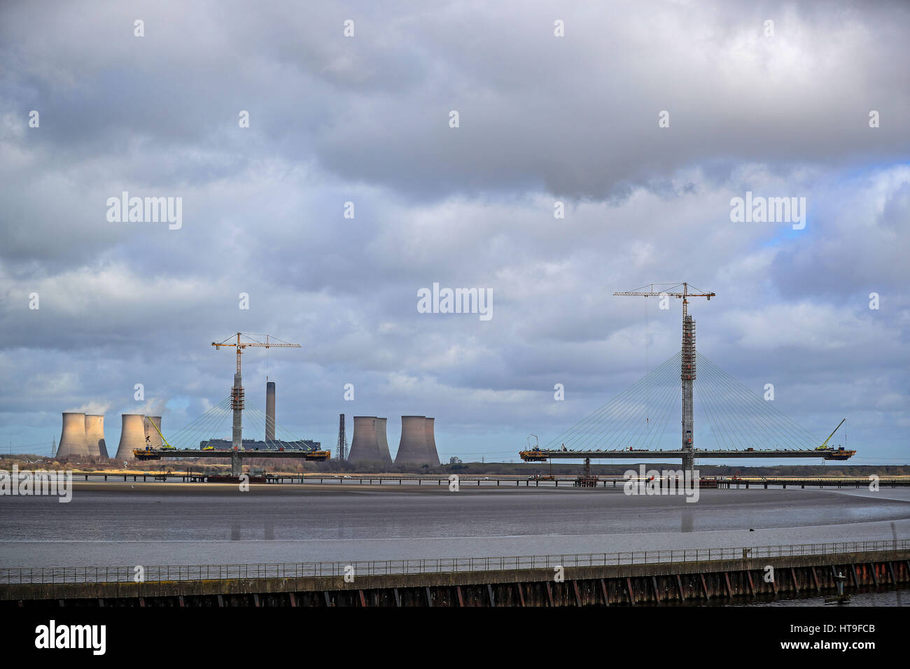 Work continues on sections of the new Mersey Gateway Bridge, near ...