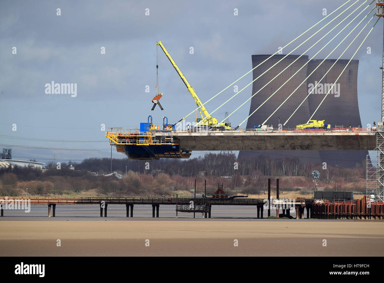 Work continues on sections of the new Mersey Gateway Bridge, near ...