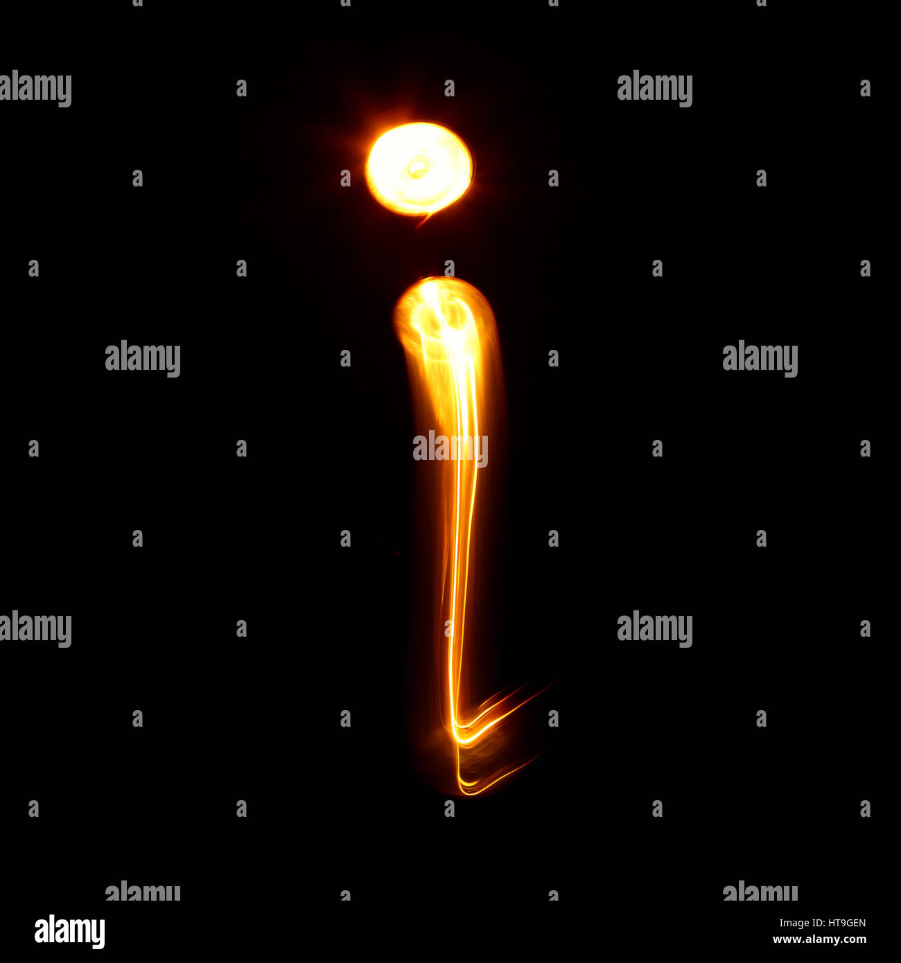 I - Created by light lowercase letters Stock Photo - Alamy