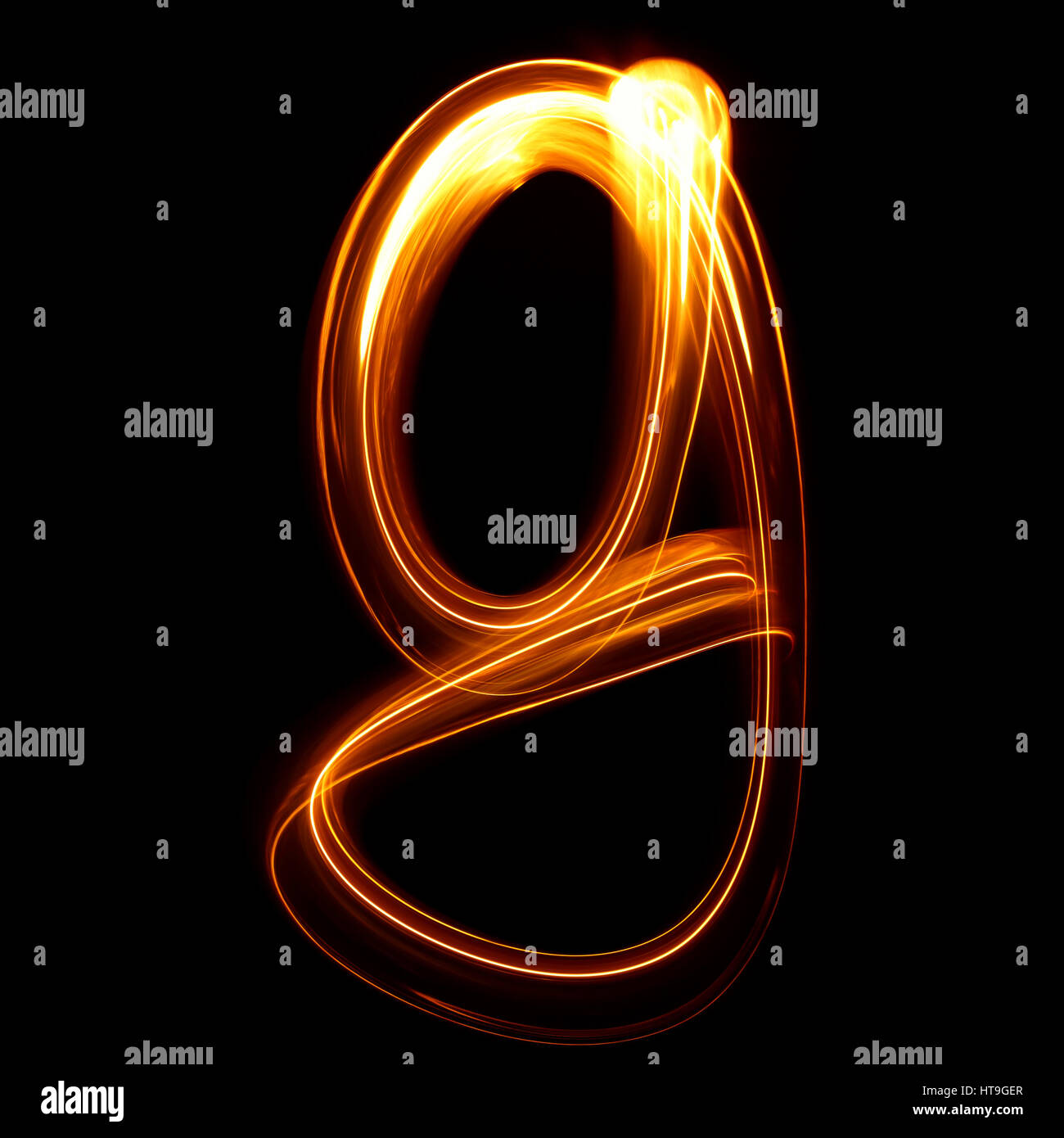 G - Created by light lowercase letters Stock Photo - Alamy