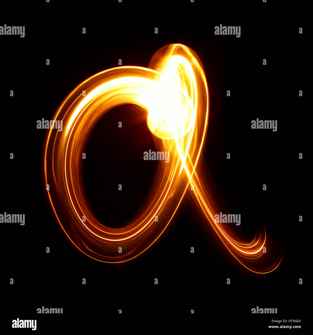 A - Created by light lowercase letters Stock Photo - Alamy