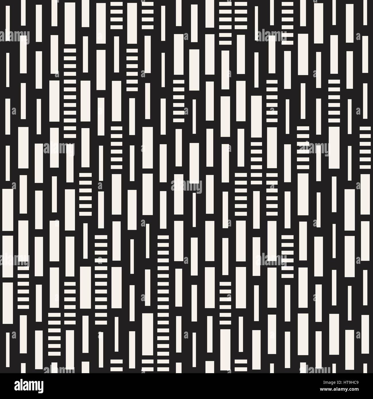 Vector Seamless Black And White Irregular Dash Rectangles Grid Pattern ...