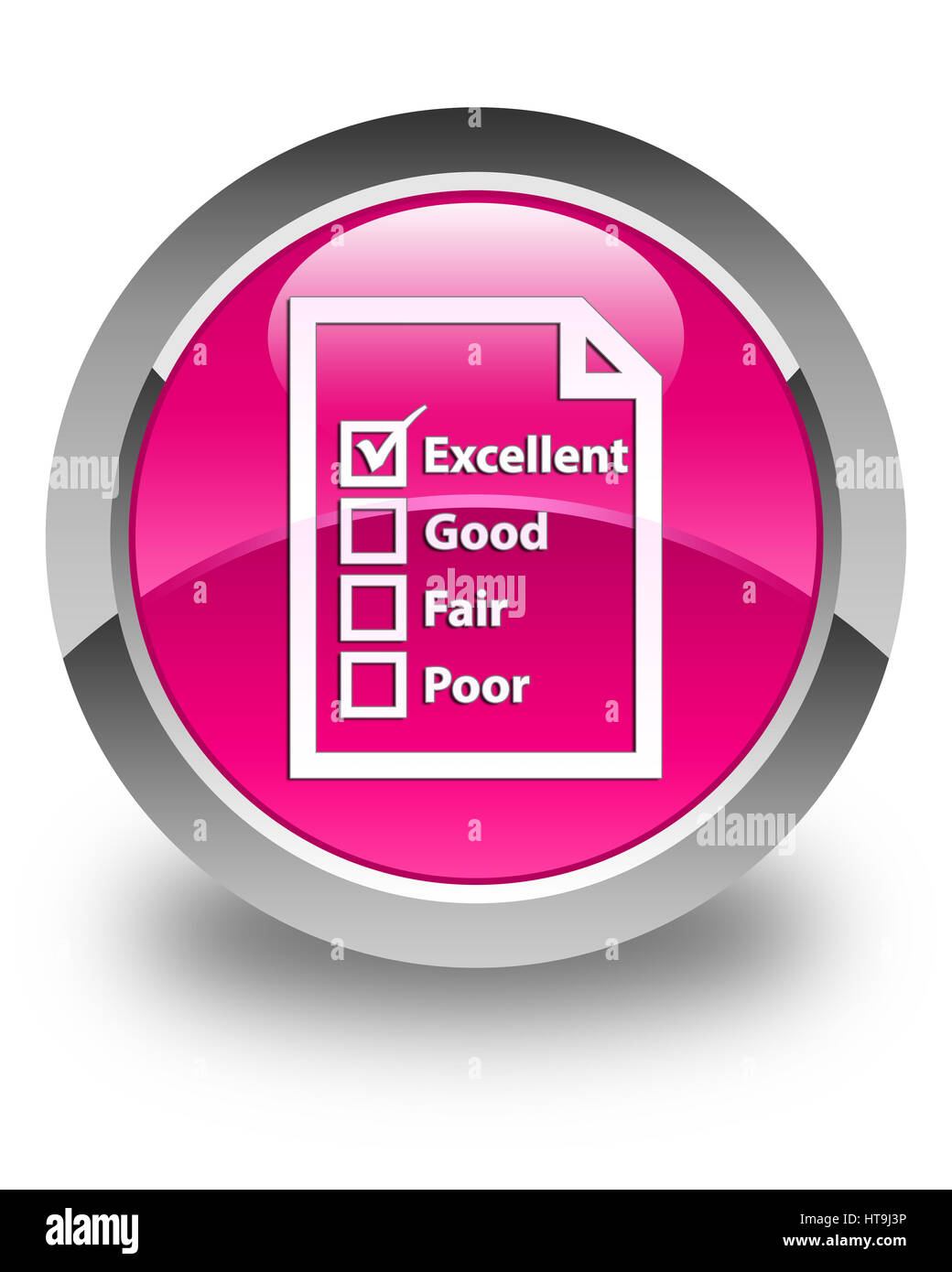 Questionnaire icon isolated on glossy pink round button abstract ...