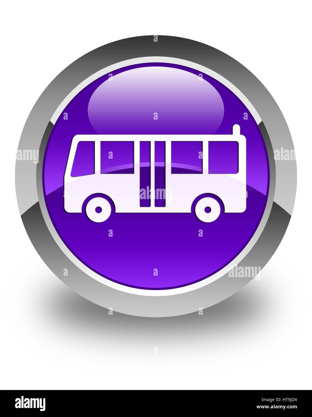 Bus icon isolated on glossy purple round button abstract illustration ...